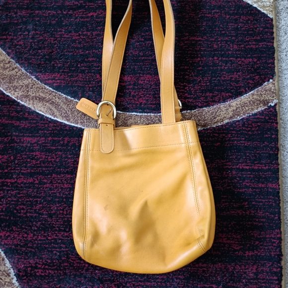 Coach | Bags | Coach Yellow Leather Shoulder Bag | Poshmark